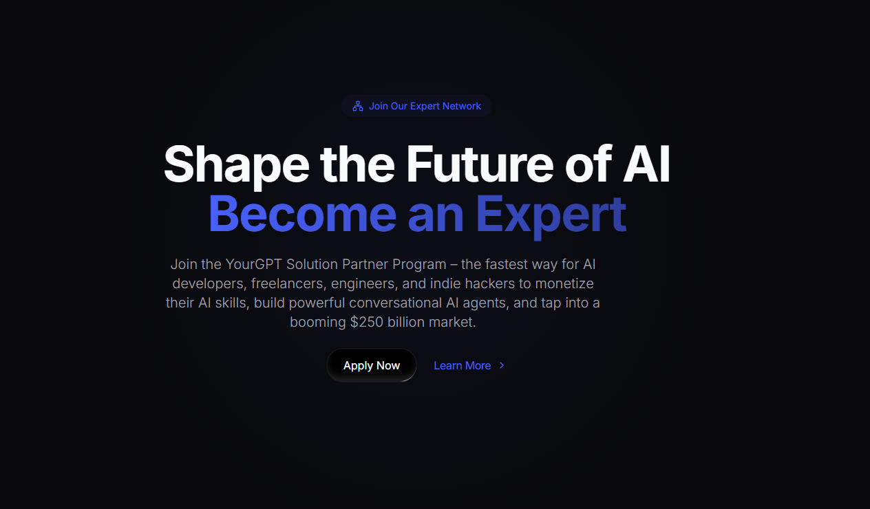 Become a YourGPT AI Expert Partner - Monetize Your AI Skills