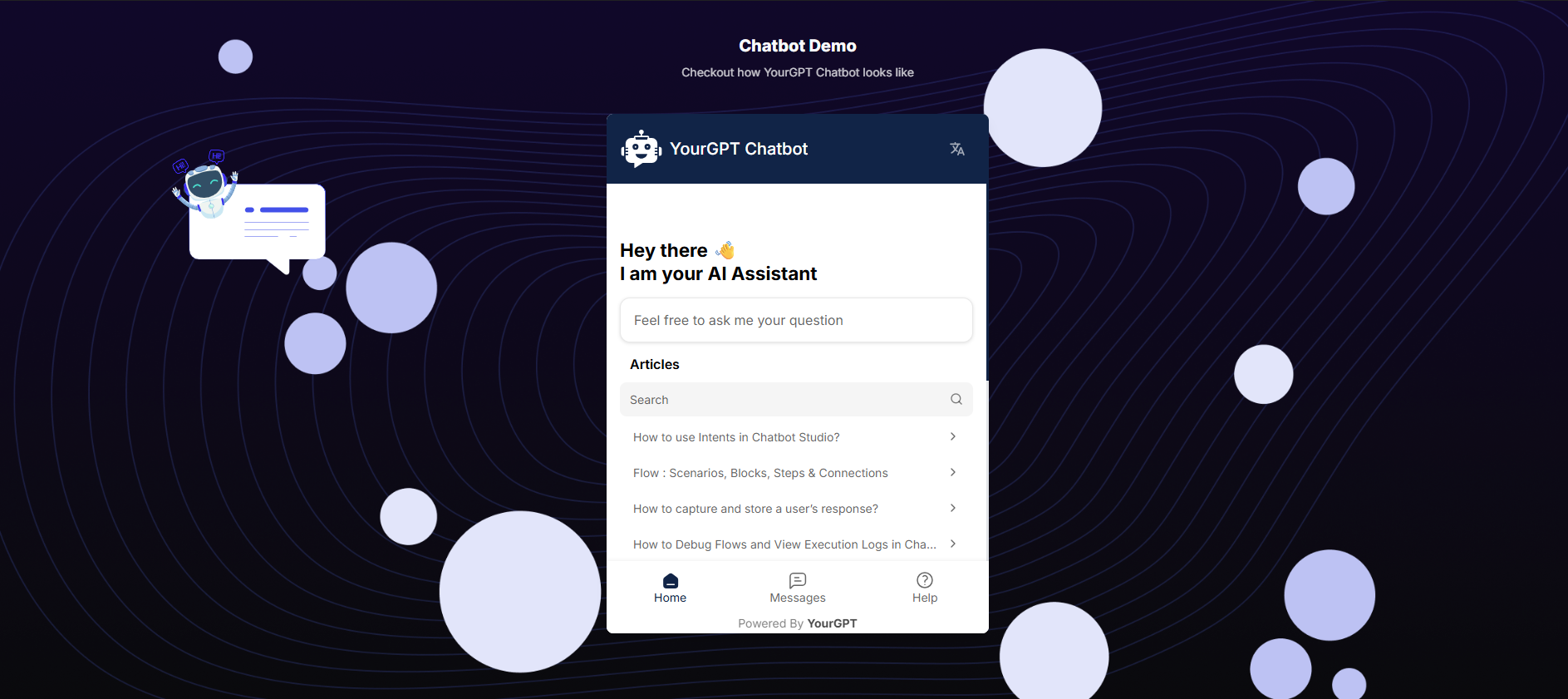 Free Business GPT Chatbot Demo | YourGPT AI Chatbot