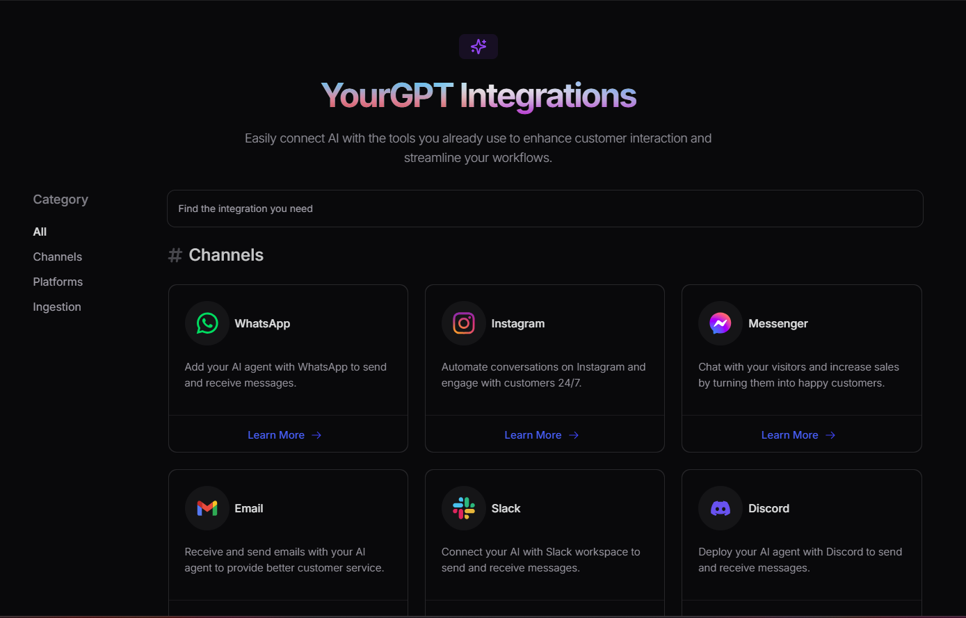 Omni-Channel AI Chatbot for Every Need | YourGPT Chatbot Platform