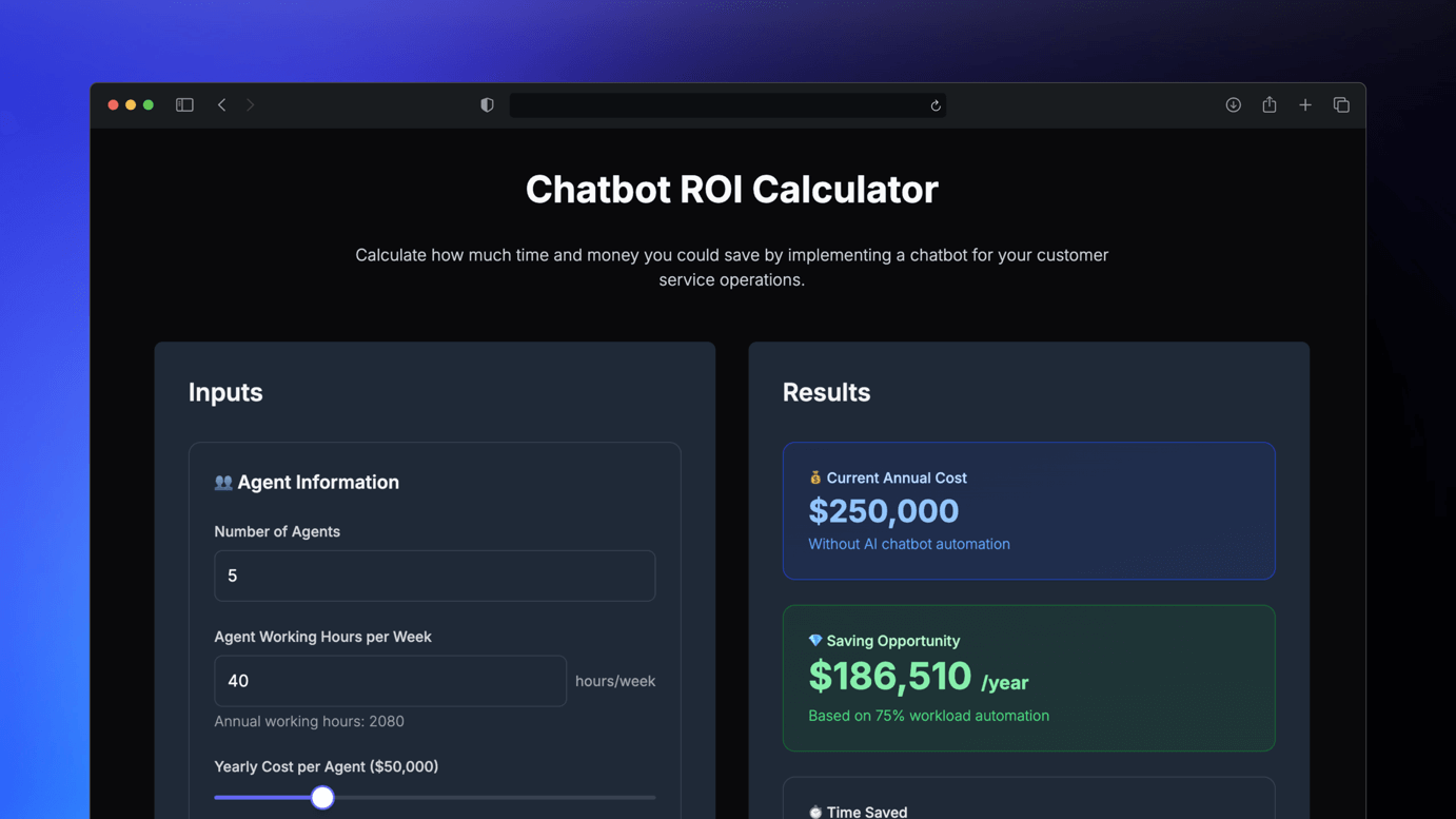 Chatbot ROI Calculator | YourGPT